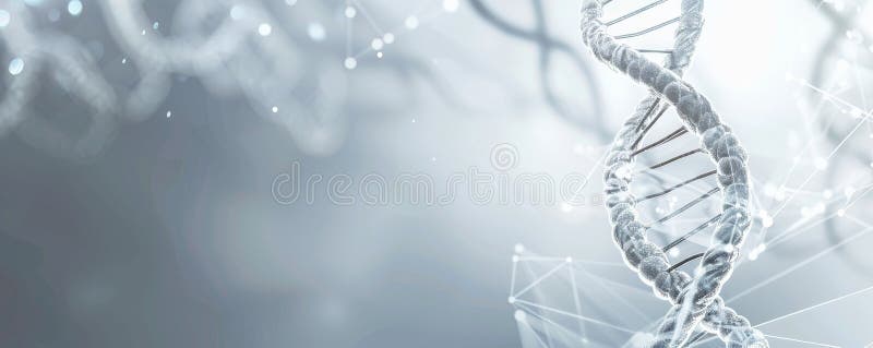 Medical Background Featuring a Light Gray Gradient with Transparent DNA ...