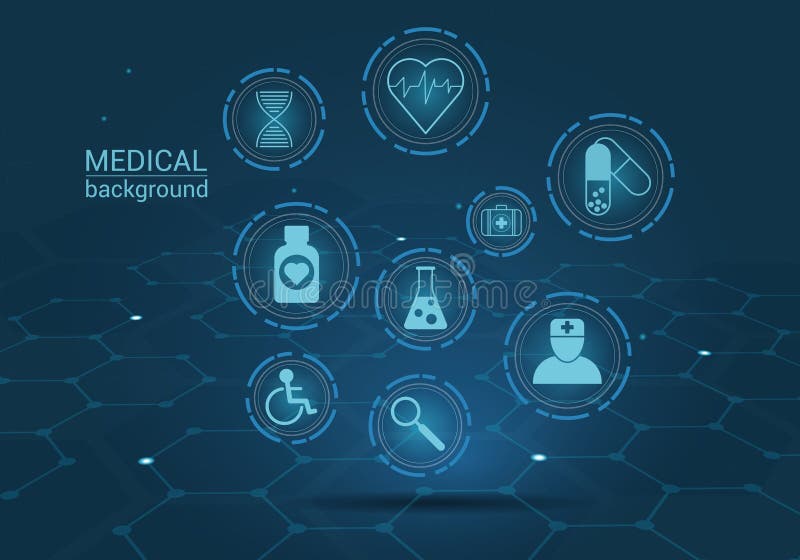 Medical Background with Hospital Treatment Elements and Digital ...