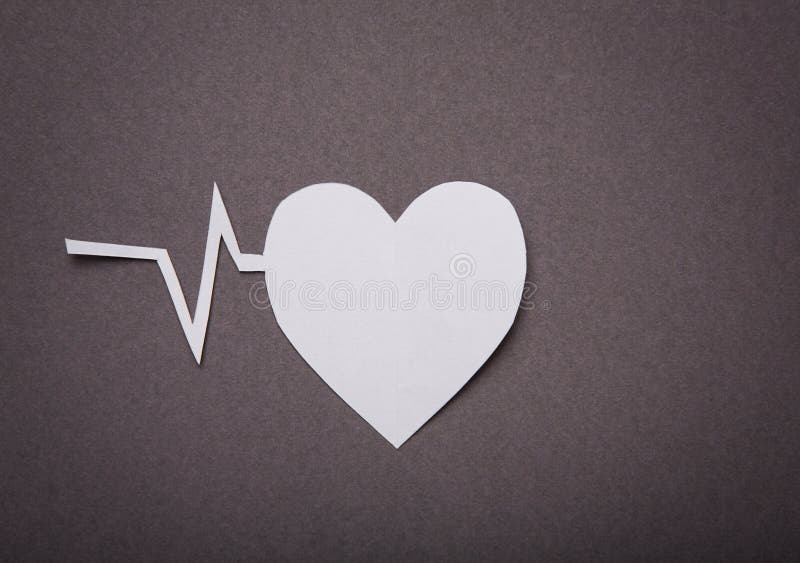 Medical Background, Paper Cut of Heart and Pulse Graph Stock Image ...