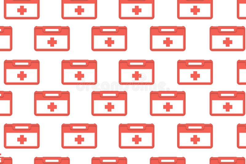 Medical Background with Blue-colored First Aid Box on White Background ...