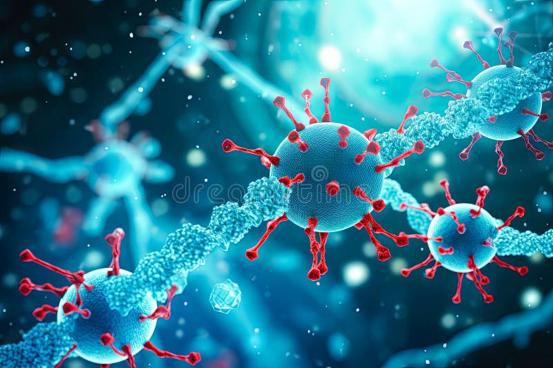 Medical Background with Virus Cells and Dna Stock Image - Image of ...