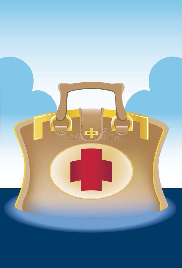 Leather Medical Bag with Sphygmomanometer and Pills for Hypertension ...