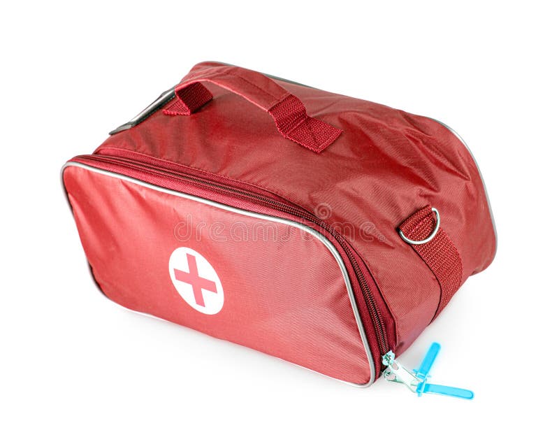 Medical Bag with Red Cross Isolated on White Stock Image - Image of ...