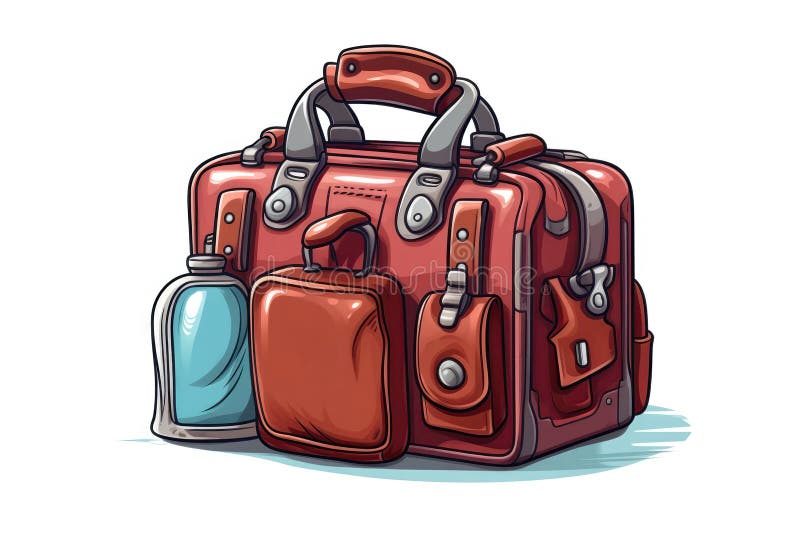 Medical Bag Sticker on White Background. Generative AI Stock ...