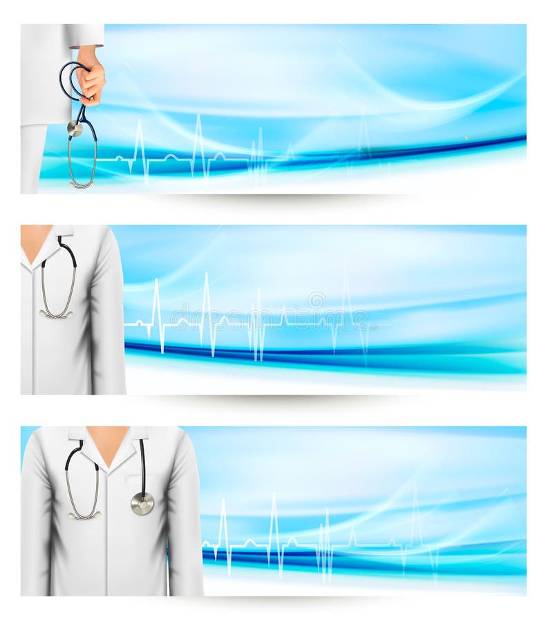 Doctors Lab White Coat and Stethoscope Stock Vector - Illustration of ...