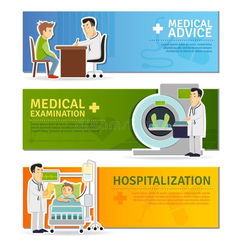 Medical Banners Set stock vector. Illustration of bookmark - 210536294