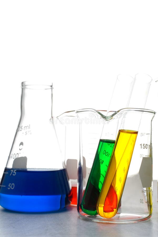 Colored Beakers stock photo. Image of glass, colored, beakers - 523820