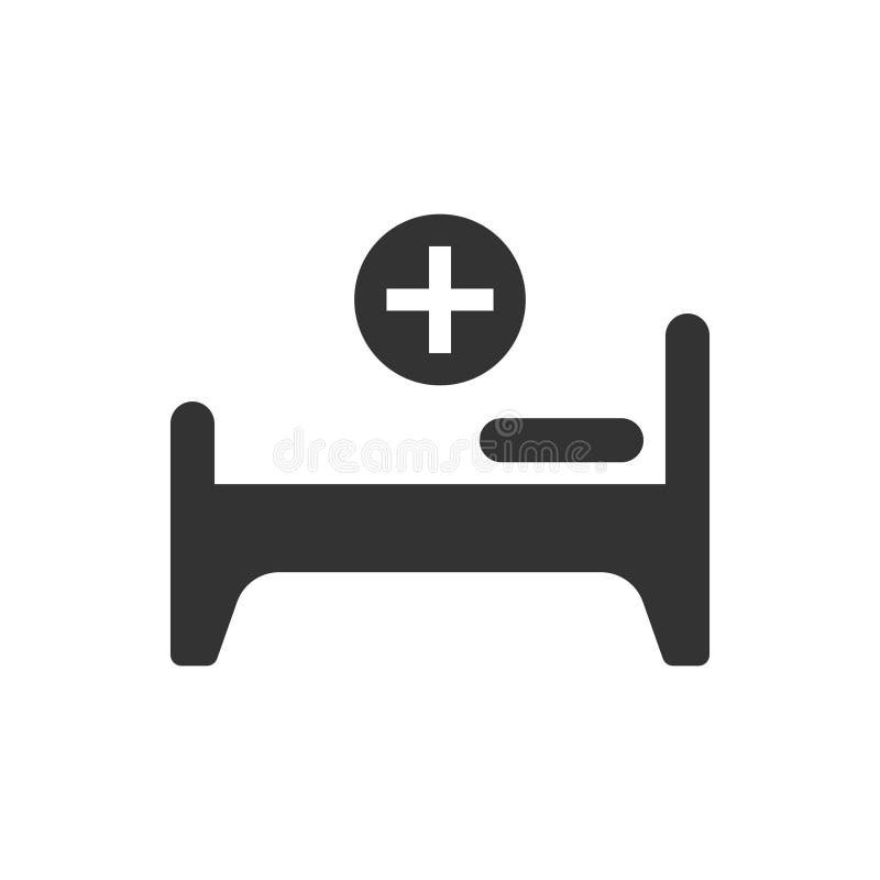Medical Bed Icon - Hospital Bed Icon Stock Illustration - Illustration ...