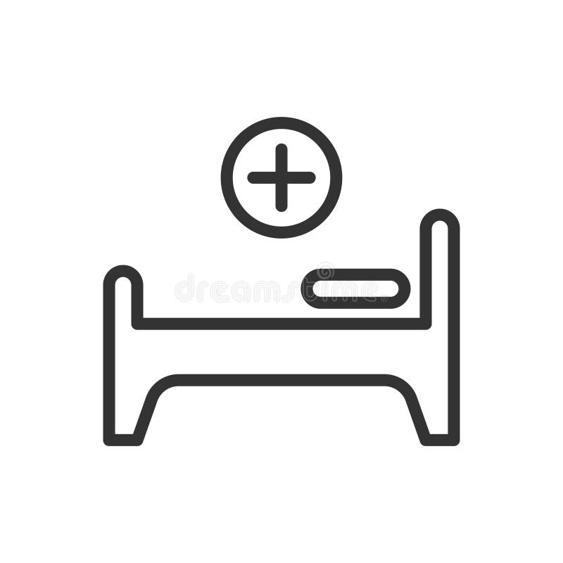 Medical Bed Icon - Hospital Bed Icon Stock Illustration - Illustration ...