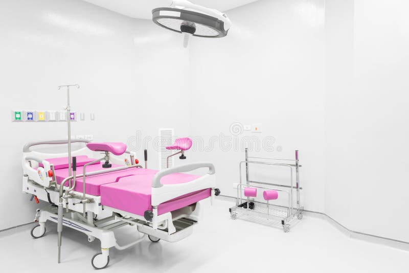 Medical Bed in Labour Room at Modern Hospital Stock Photo - Image of ...