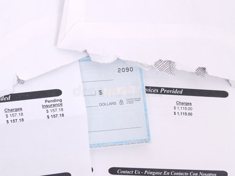 A Medical Bill and Check Book Stock Photo - Image of payment, health ...