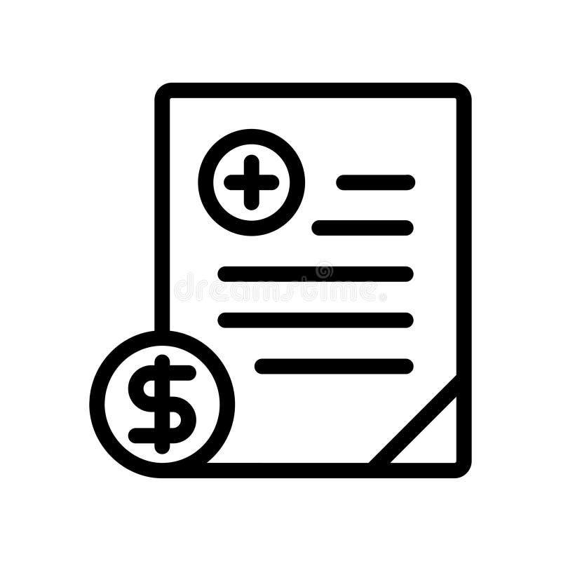 Medical Bill Icon. Medical Document with Money Vector Illustration ...