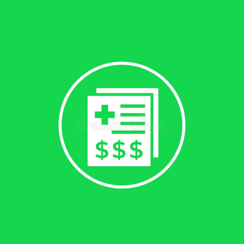 Medical Bill Icon. Medical Document with Money Vector Illustration ...