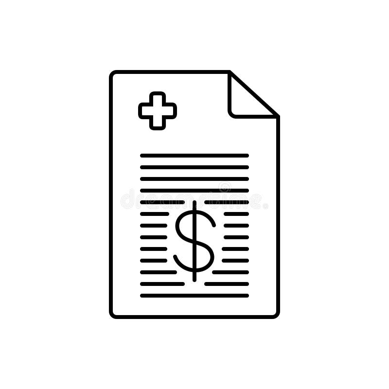 Medical Bill Icon. Medical Document with Money Vector Illustration ...