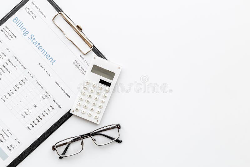 Medical Billing Statement with Calculator. Payment for Hospital Service ...