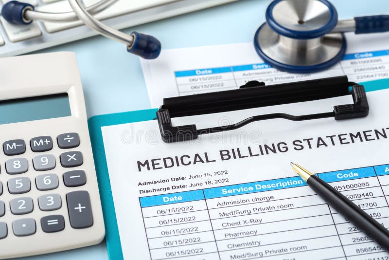 Medical Billing Statement, Closeup Stock Photo - Image of equipment ...