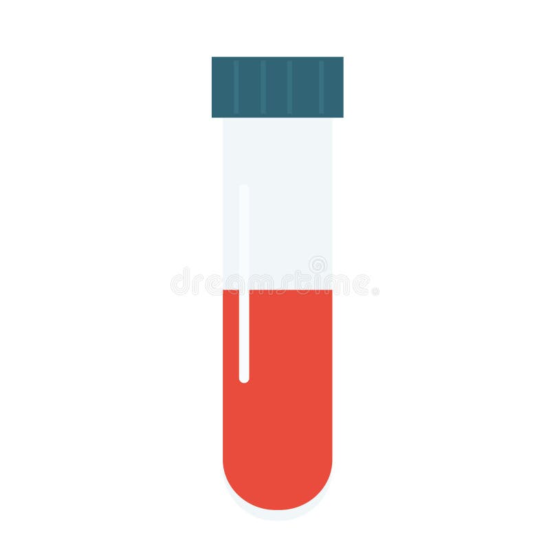 Medical Blood Test in Tube. Vector Icon Stock Vector - Illustration of ...