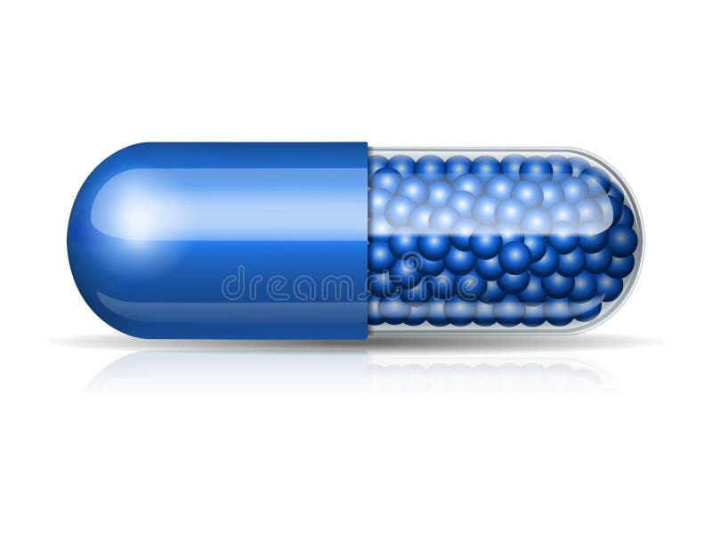 Medical Blue Capsule with Granules Stock Vector - Illustration of ...