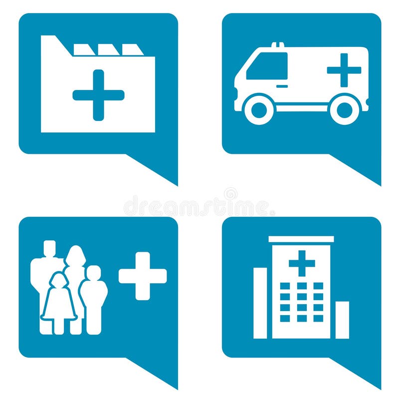 Medical blue icon set stock illustration. Illustration of adoption ...