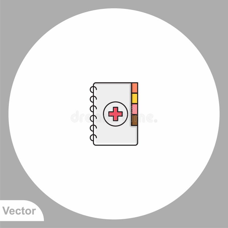 Medical Book Vector Icon Sign Symbol Stock Vector - Illustration of ...