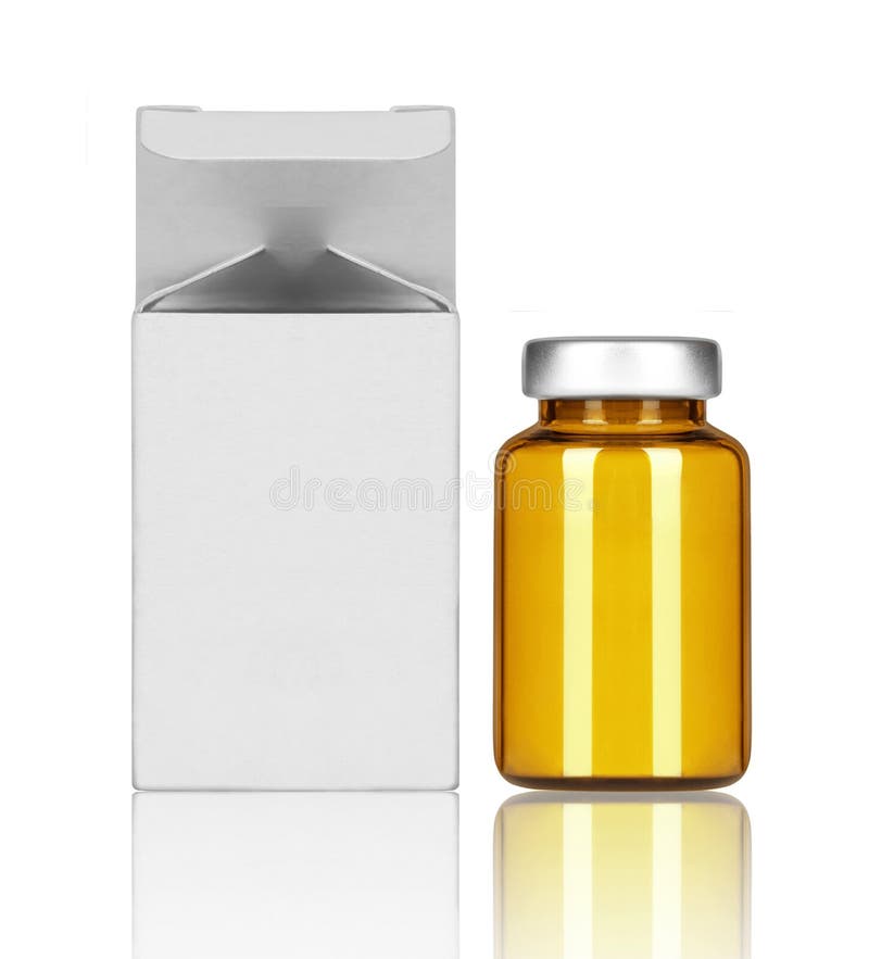 Single Ampoule with Medicine for Injection Isolated on White Stock ...