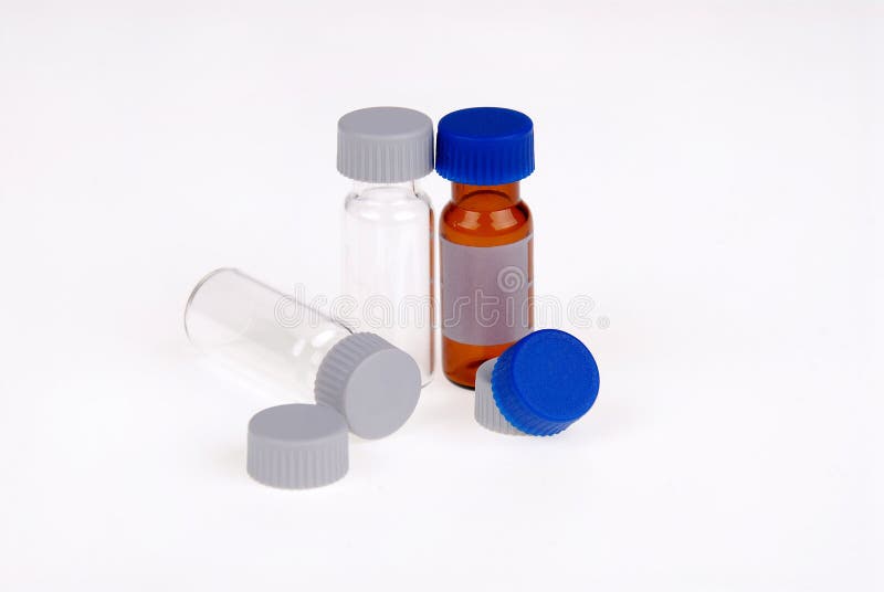 Medical Bottles with Plastic Caps Stock Image - Image of culture, glass ...