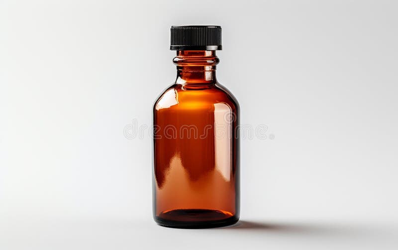 Medical Brown Glass Bottle on Clear Background Stock Illustration ...