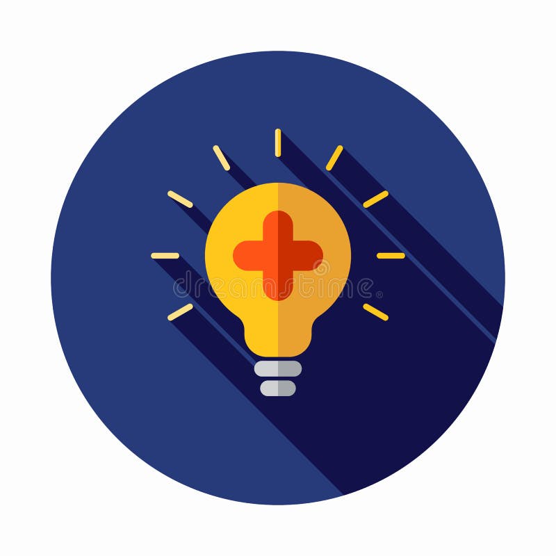 Medical Bulb Vector Icon. Create Idea Icon. Add Icon. Plus Symbol ...