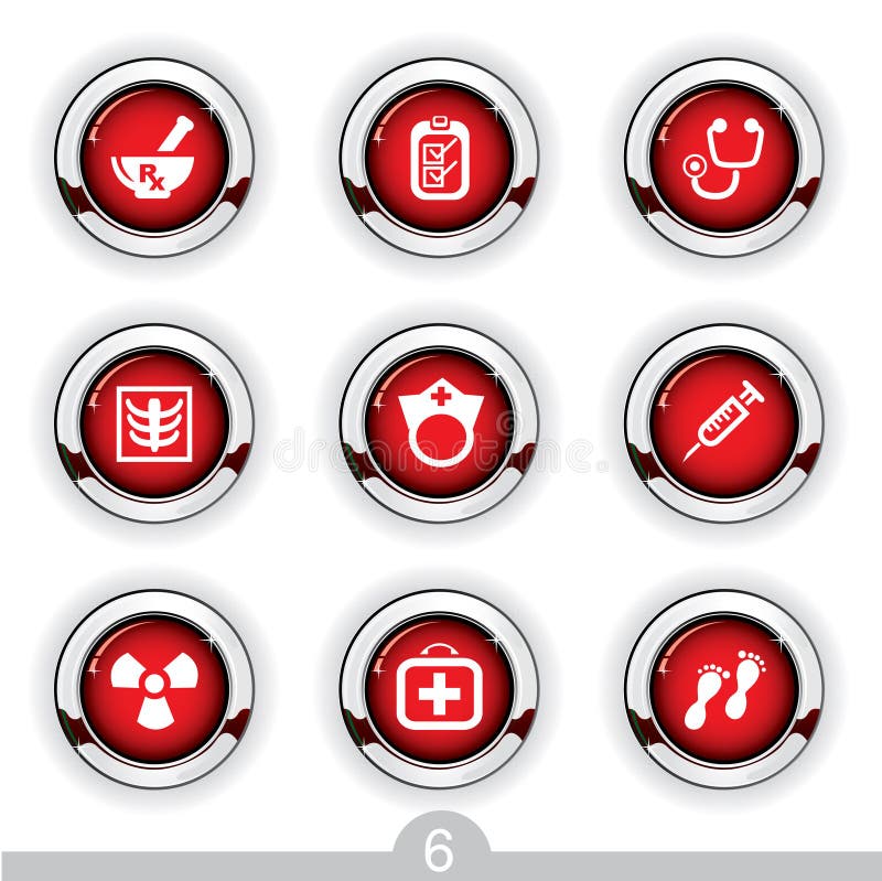 Medical button series stock vector. Illustration of hospital - 13818042