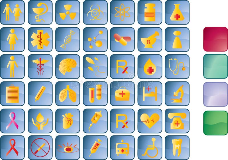 Medical buttons stock vector. Illustration of healthy - 8900816