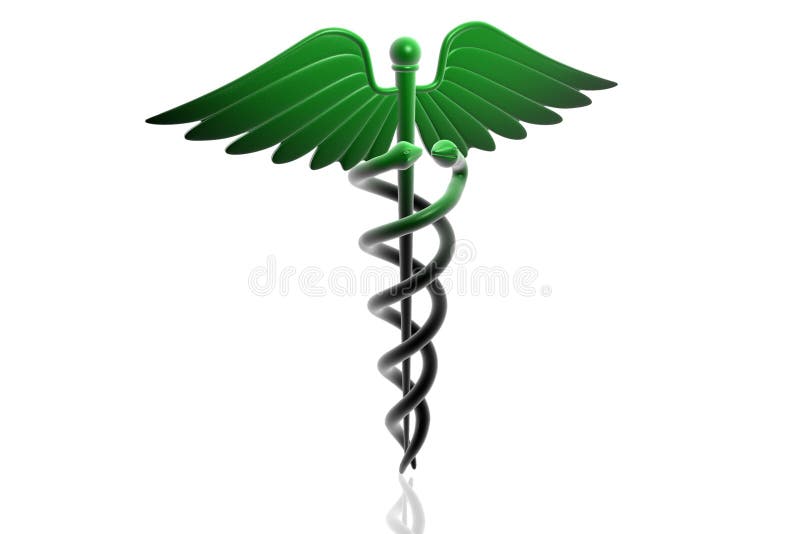 Caduceus Medical Symbol Green