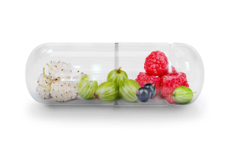 Medical Capsule with Berries Stock Image - Image of pharmacy, nature ...