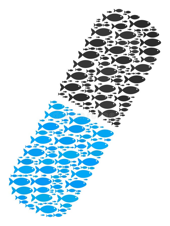 Medical Capsule Composition of Fish Icons Stock Vector - Illustration ...