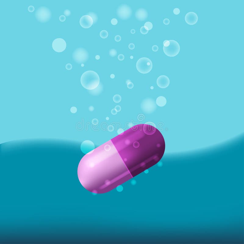 Medical Capsule Drop Water Bubble Vector Stock Illustration ...