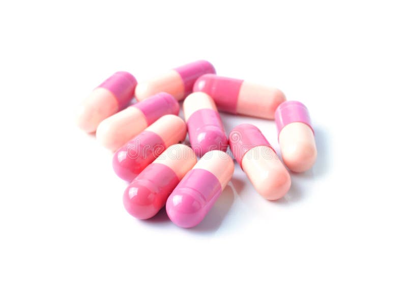 Medical Capsules on White Background. Stock Image - Image of healthy ...