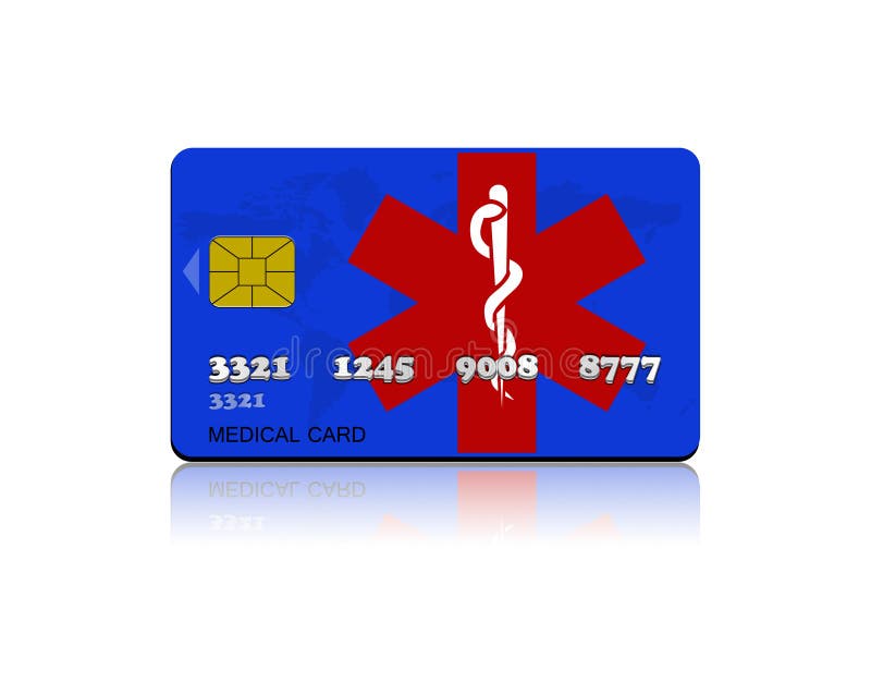 Health Insurance Card Flat Design on White Background. Medical ...