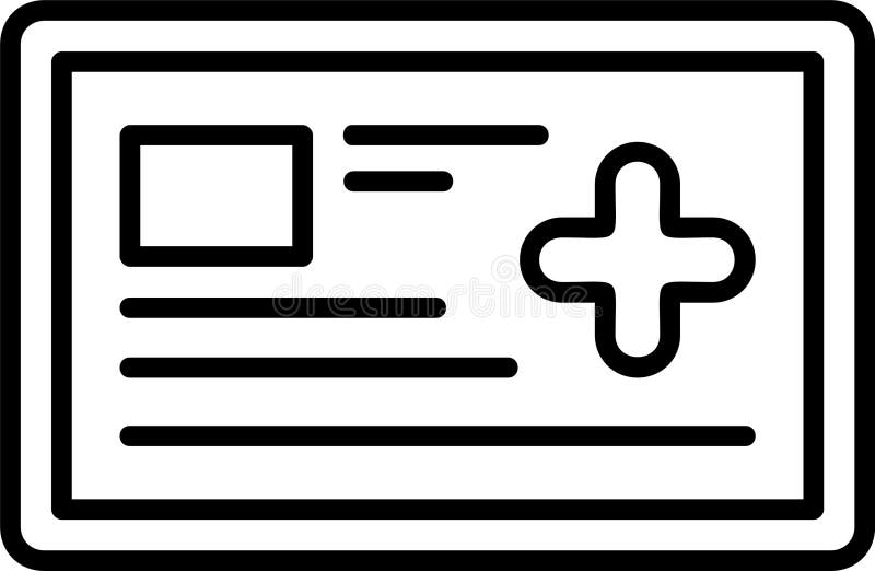 Medical Card Outline Vector Icon Stock Vector - Illustration of ...
