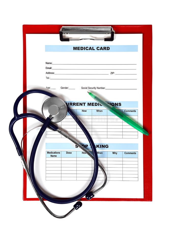 Medical card stock photo. Image of document, medical - 53315064