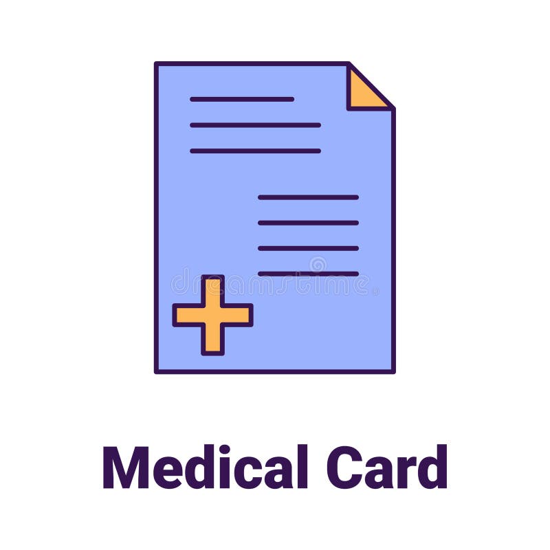Medical Card Vector Icon Easily Modify. Stock Vector - Illustration of ...