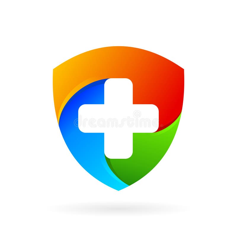 Health Shield Logo with Awesome Concept Stock Vector - Illustration of ...