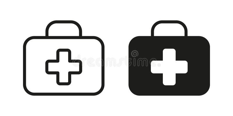 Medical Case Icon, First Aid Kit Sign Stock Vector - Illustration of ...