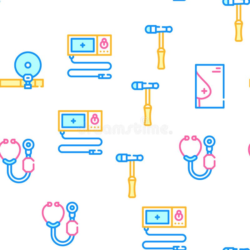 Medical Checkup Health Vector Seamless Pattern Stock Illustration ...