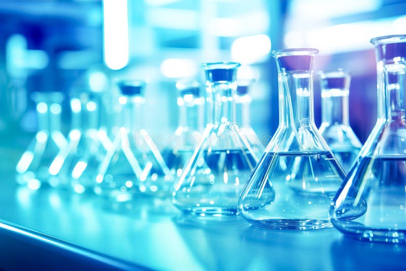 Medical and Chemical Flasks with Brightly Colored Liquids Stock ...