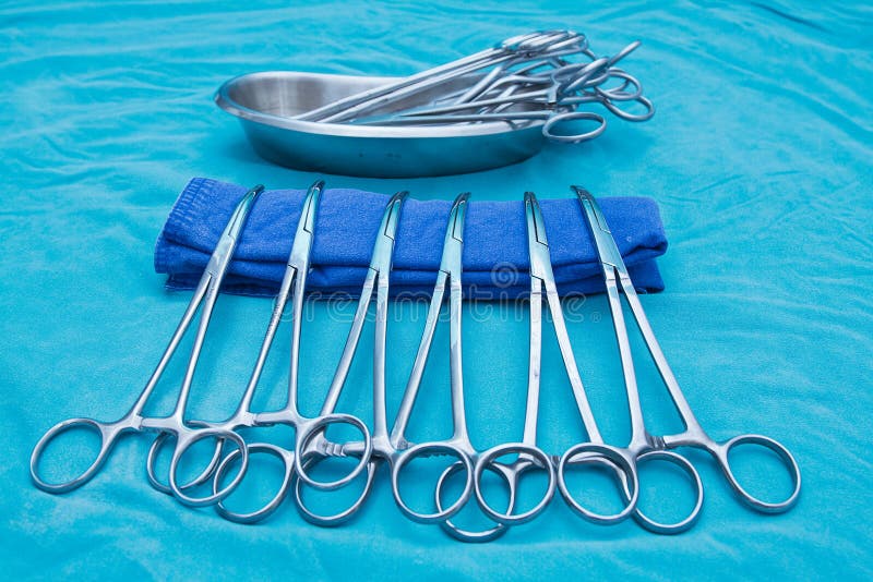 Medical Clamp, Surgical Instrument on a White Background Stock Image ...