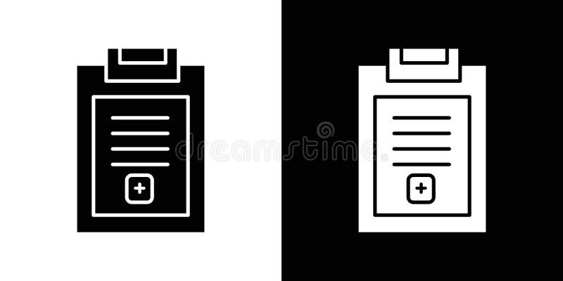 Medical Clipboard Form Icon Flat Art Illustration in Outline Stock ... Medical Clipboard Form Icon Flat Art Illustration in Outline Stock ...