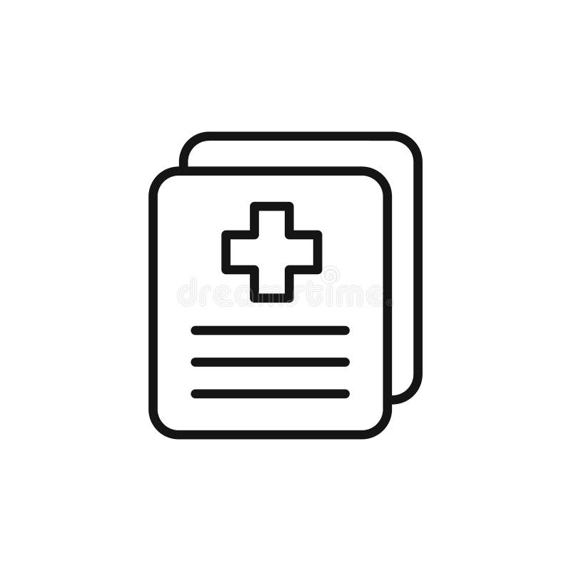 Medical Clipboard Form Logo Sign Vector Outline Stock Vector