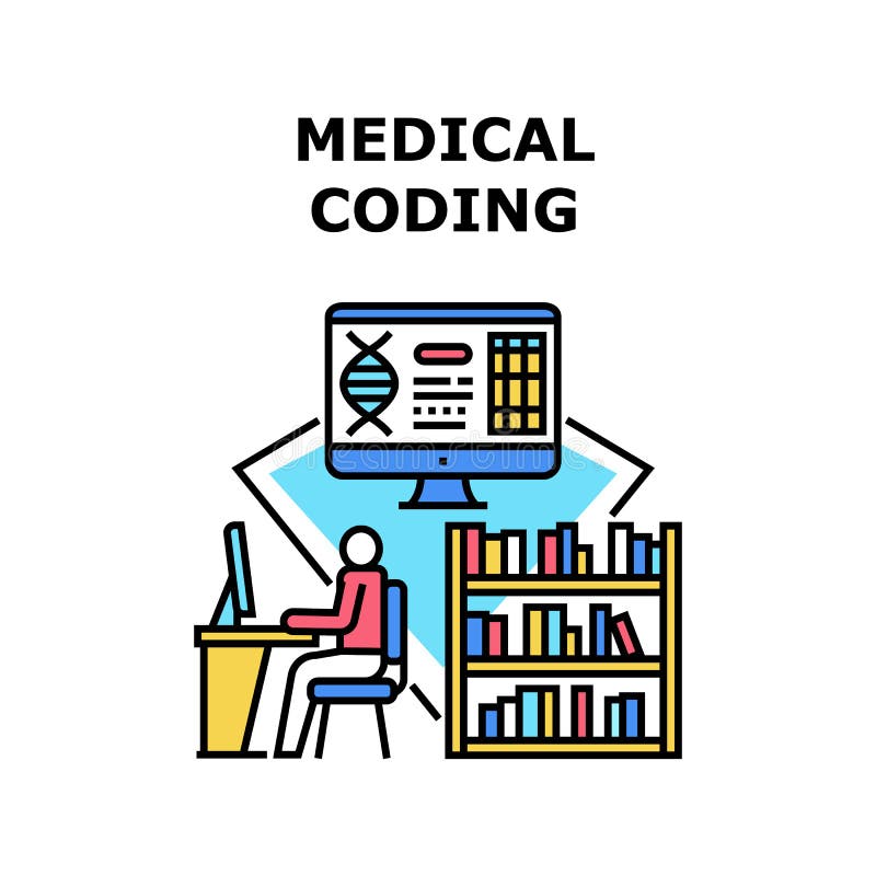 Medical Coding Icon Vector Illustration Stock Vector - Illustration of ...