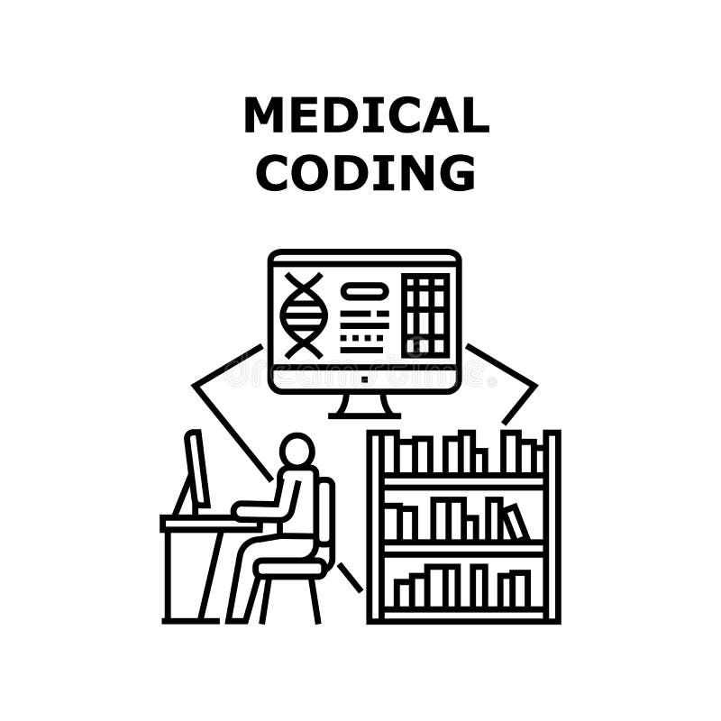 Medical Coding Icon Vector Illustration Stock Vector - Illustration of ...