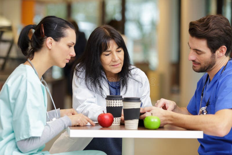 Medical lunch break stock image. Image of women, partners - 34703151