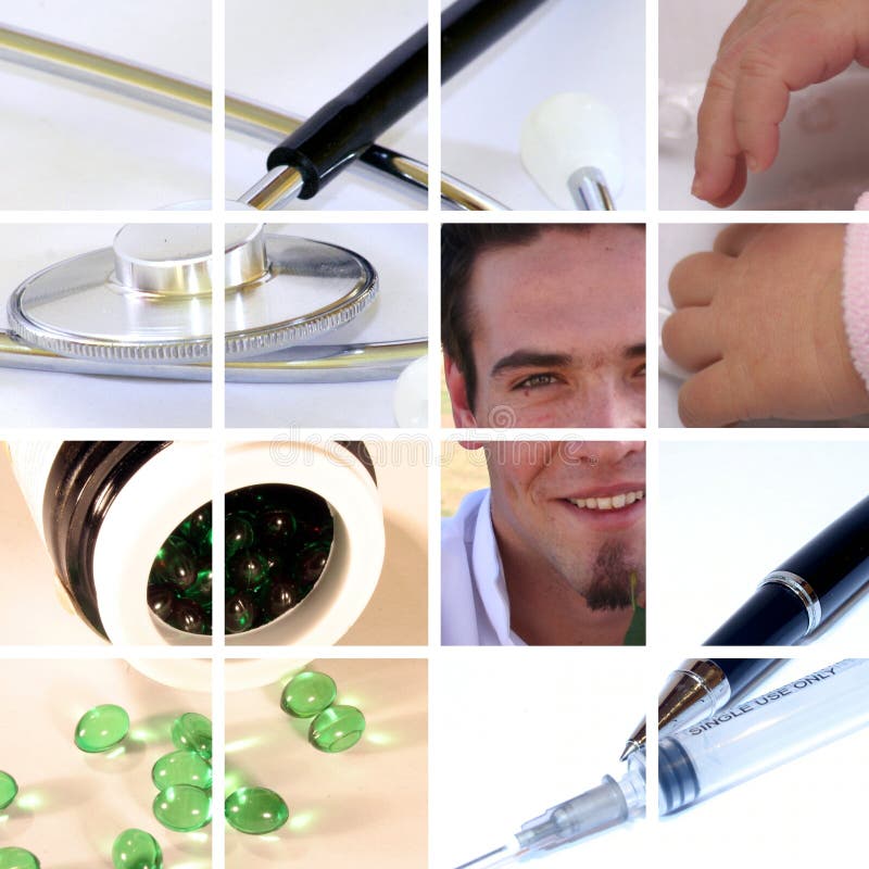 Medical Collage stock photo. Image of capsule, stethoscope - 686358